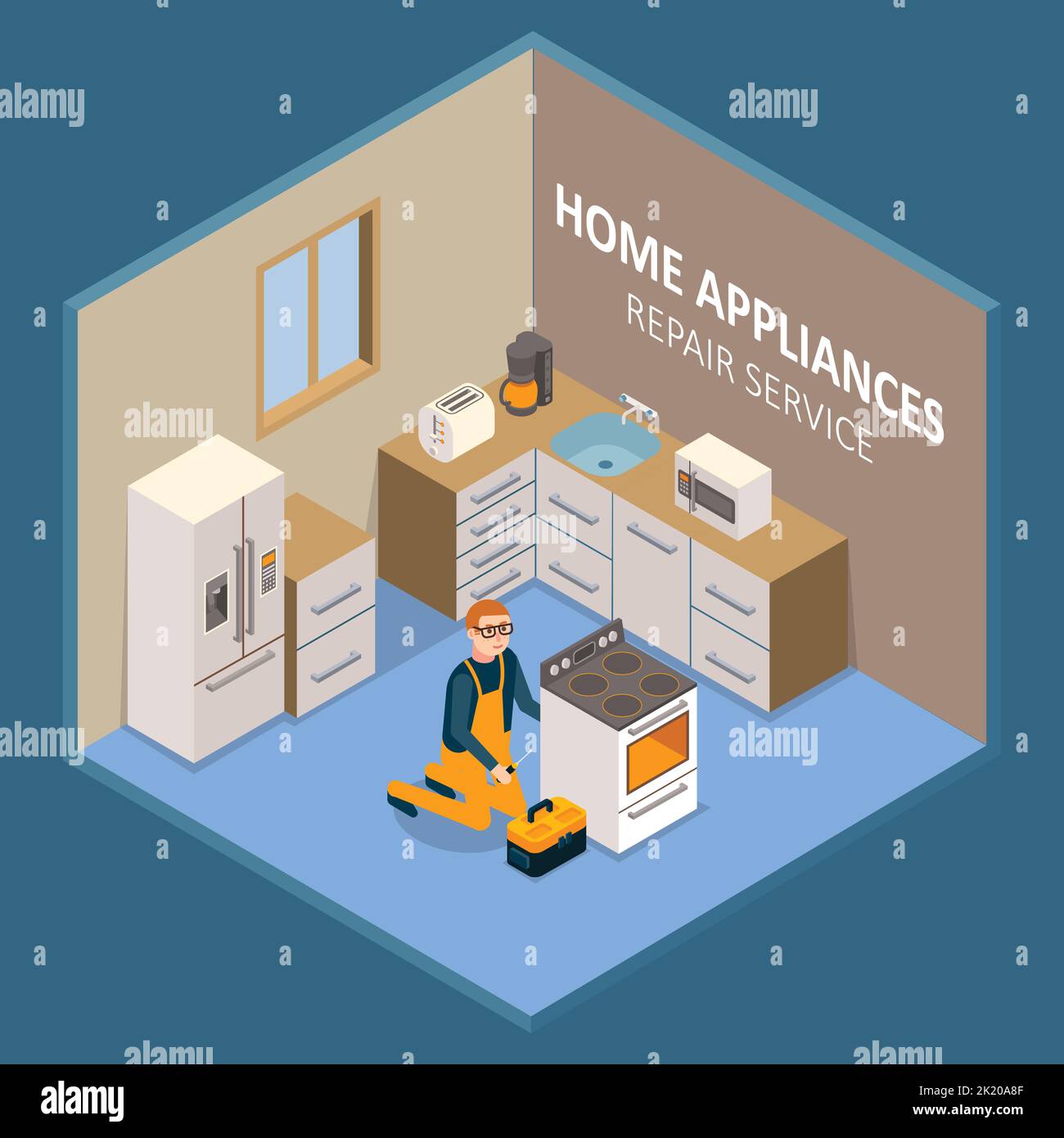 Home appliances repair service vector illustration Stock Vector Image ...