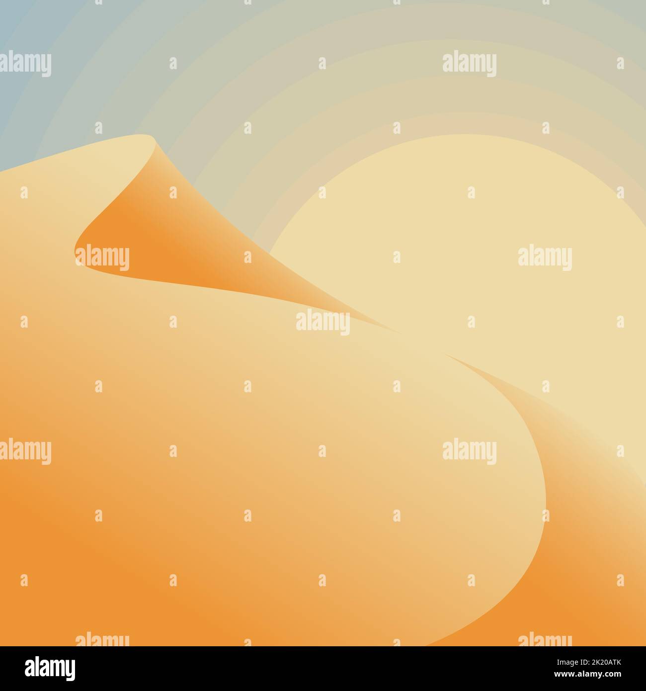 Square desert landscape, gradient dunes and sunrise illustration Stock ...