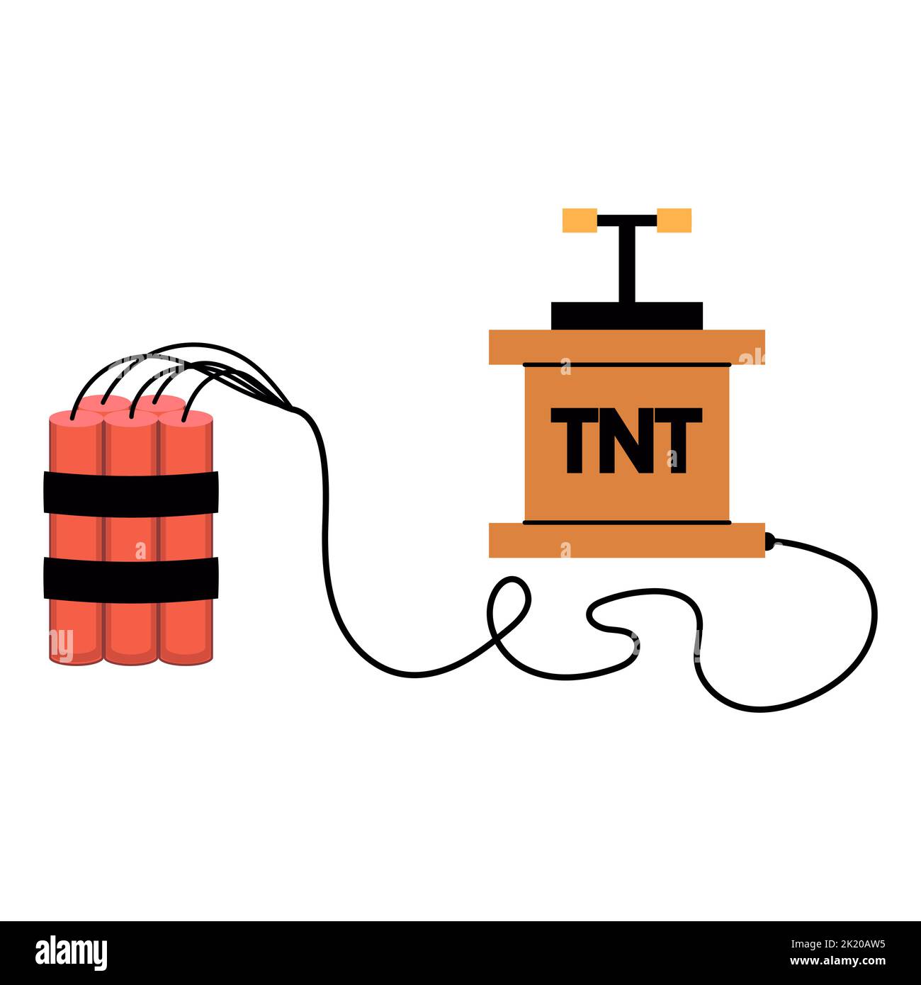 Cartoon dynamite and tnt explosives with timer and fuse. Fire bomb and ...