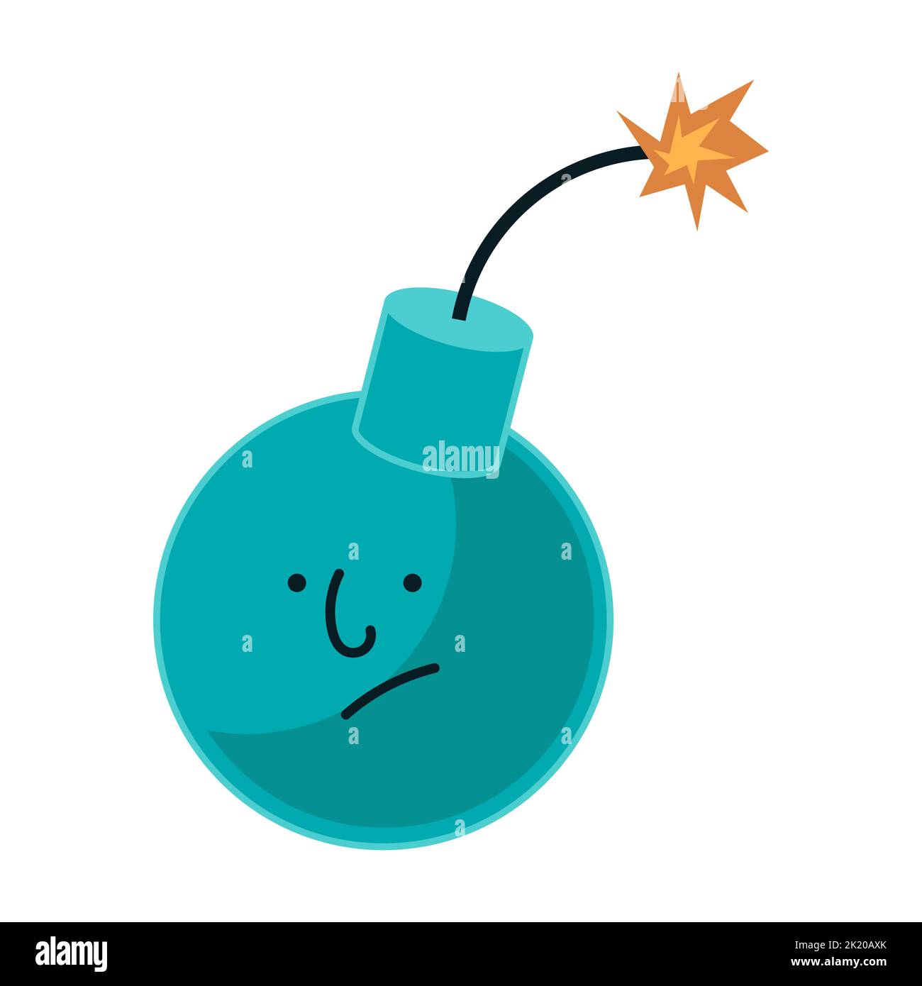 Bomb character. Round weapon mascot with funny emotion and face ...