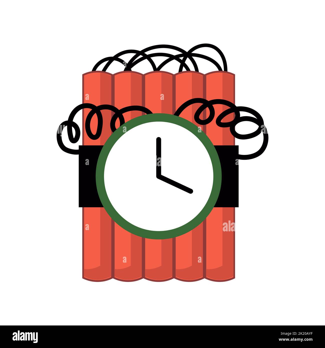 Cartoon dynamite and tnt explosives with timer and fuse. Fire bomb and ...