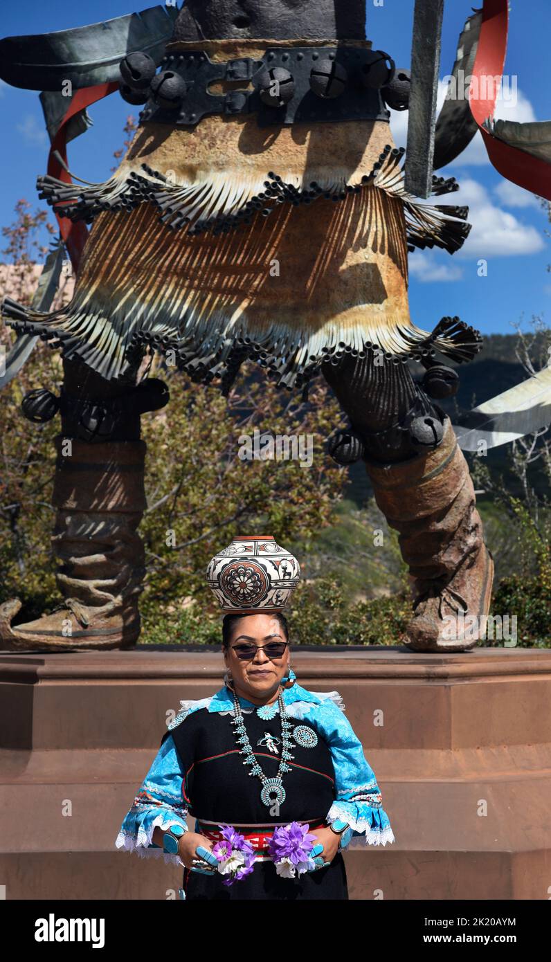 Native American members of the Zuni Olla Maidens from the Zuni Pueblo ...