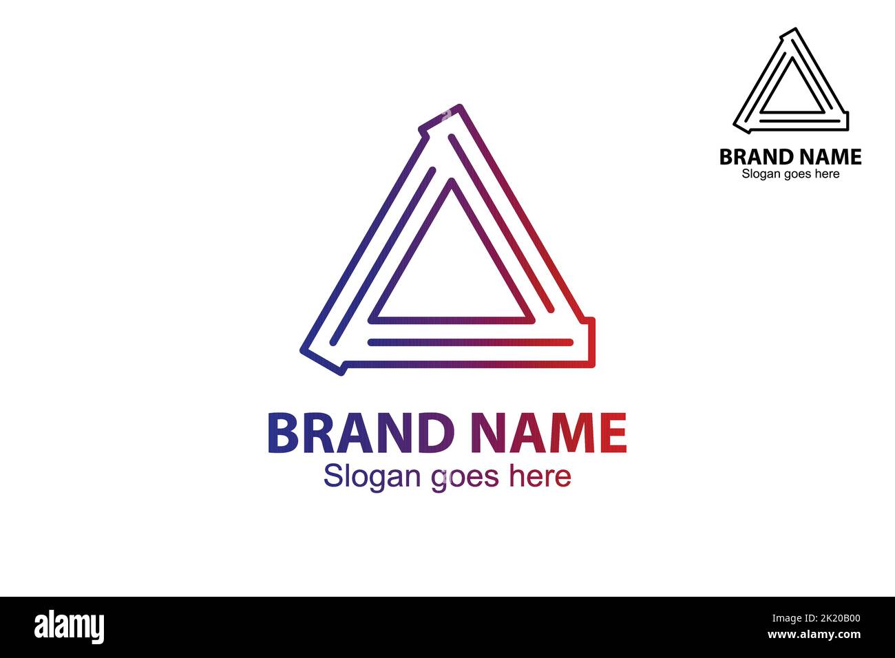 Infinite Triangle, Modern letter A logo design concept. Flat and simple ...