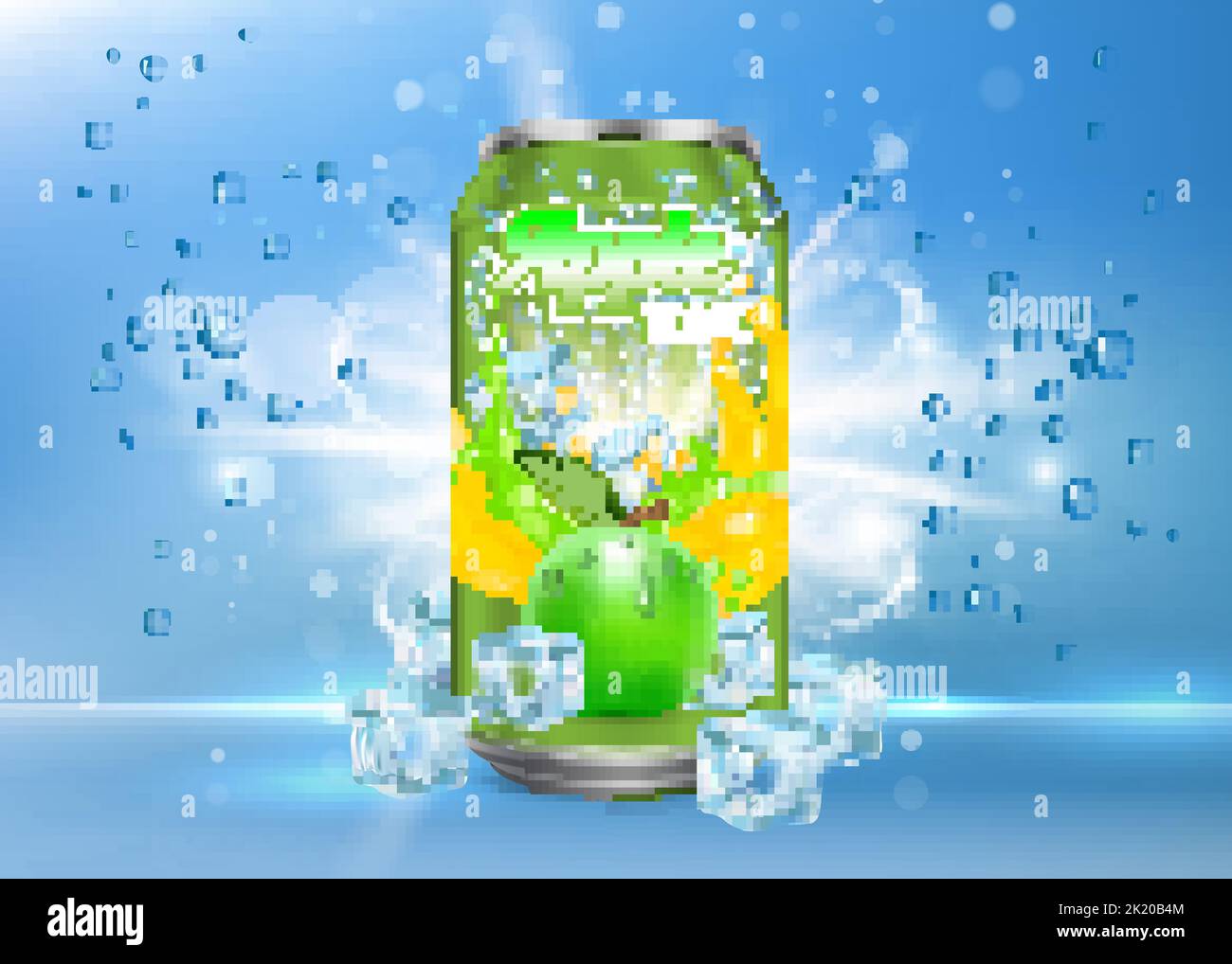Apple tonic aluminum can vector realistic mockup Stock Vector Image ...