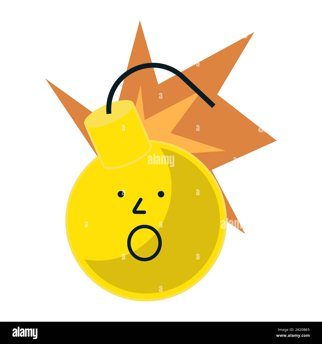 Bomb character. Round weapon mascot with funny emotion and face ...