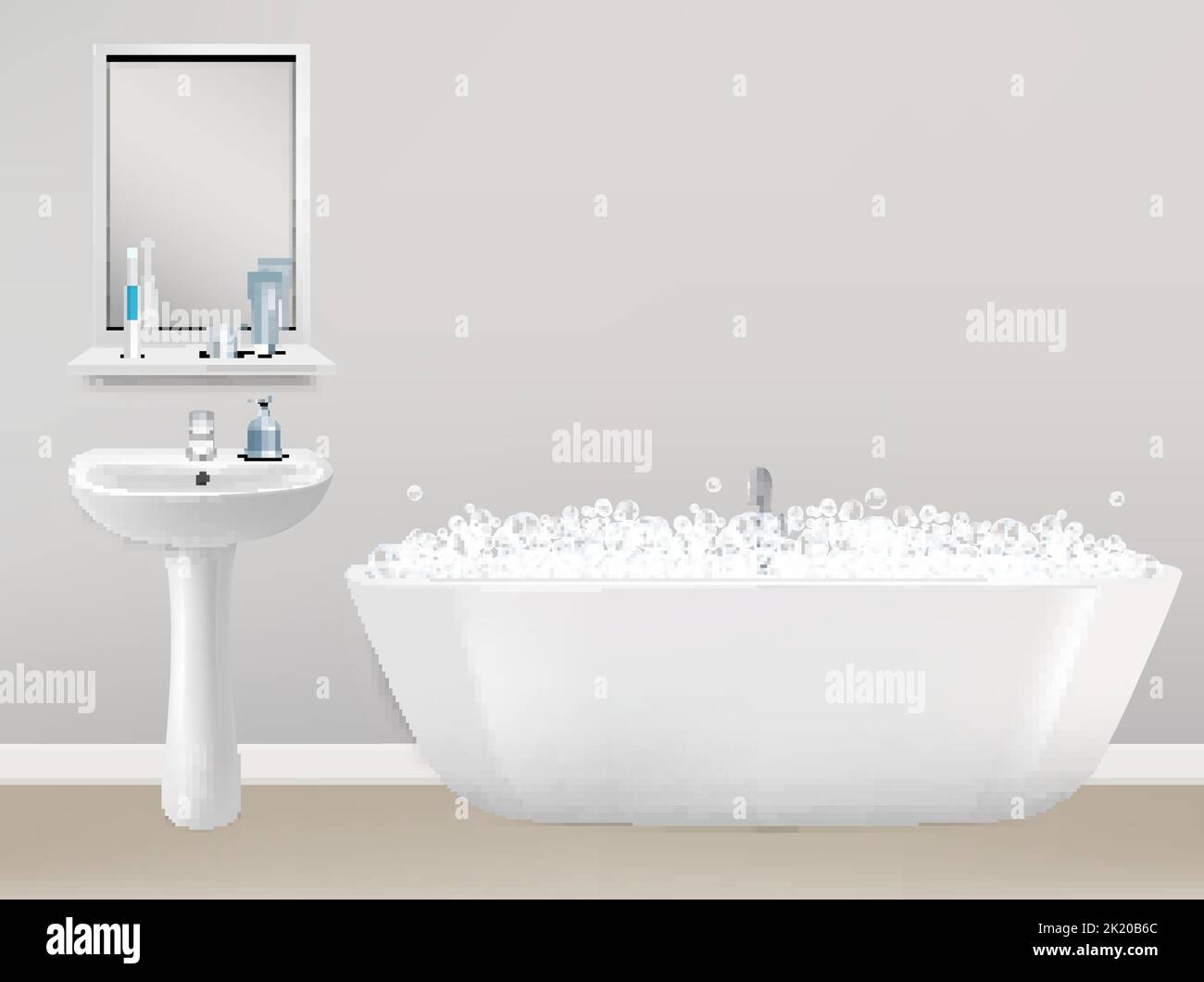Bathroom interior realistic vector illustration Stock Vector Image & Art - Alamy
