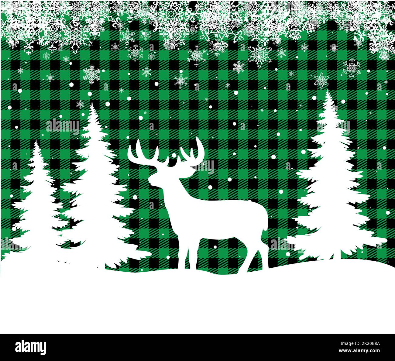 Christmas and New Year pattern at Buffalo Plaid. Festive background for ...