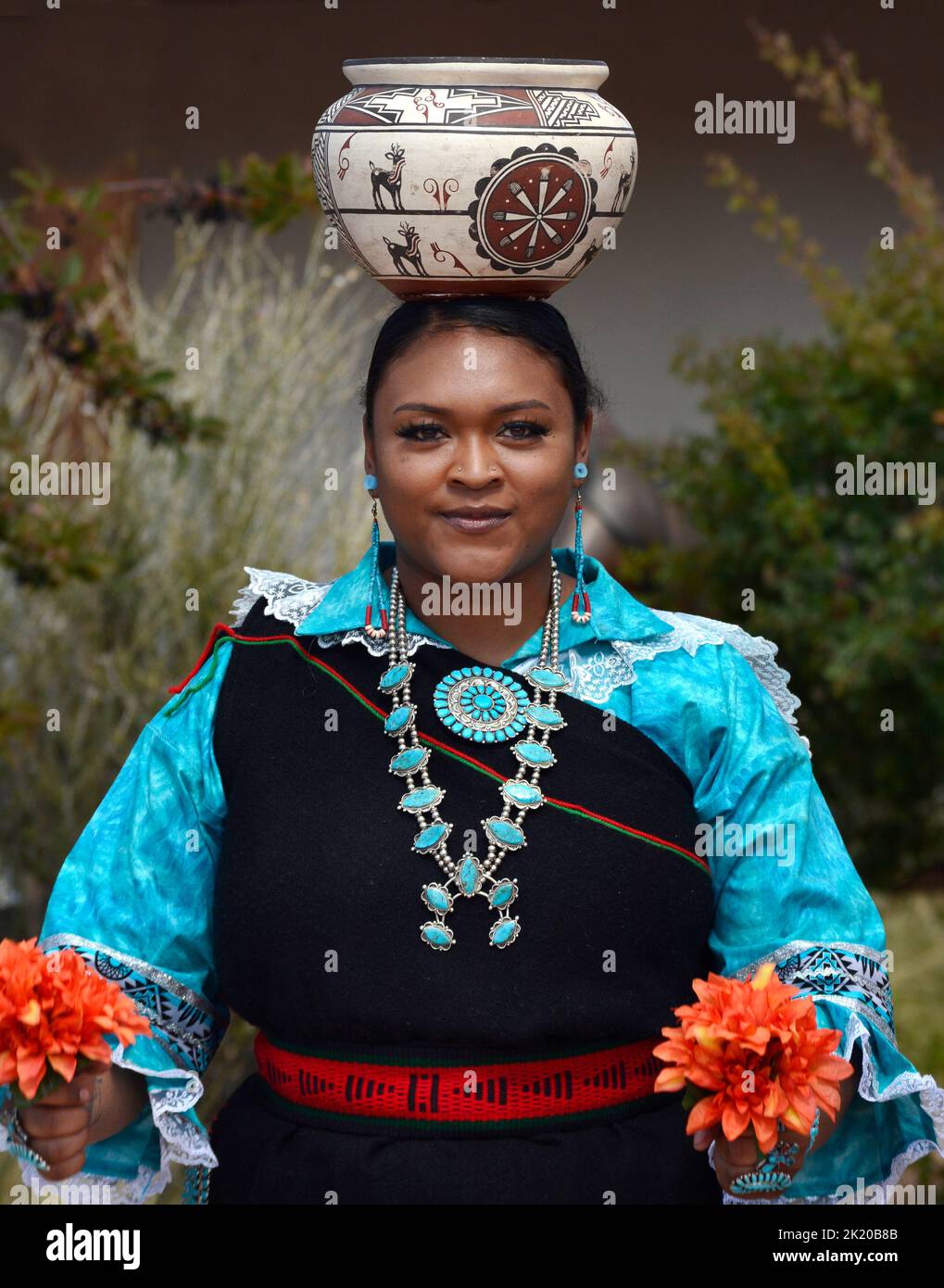 Native American members of the Zuni Olla Maidens from the Zuni Pueblo ...
