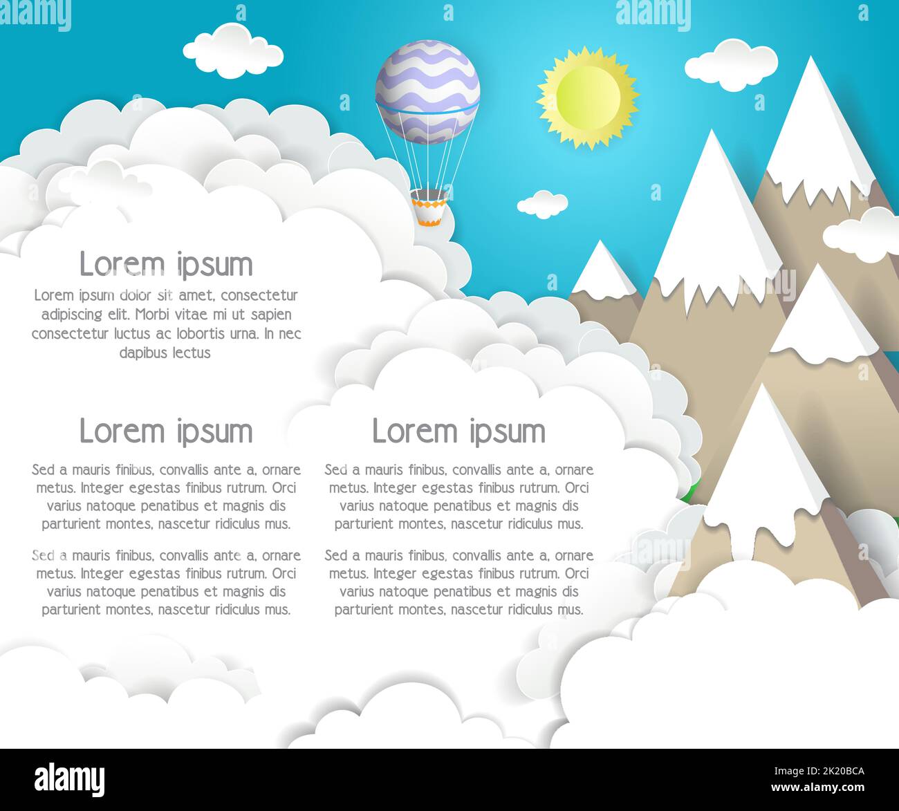 Vector paper cut mountain background Stock Vector Image & Art - Alamy