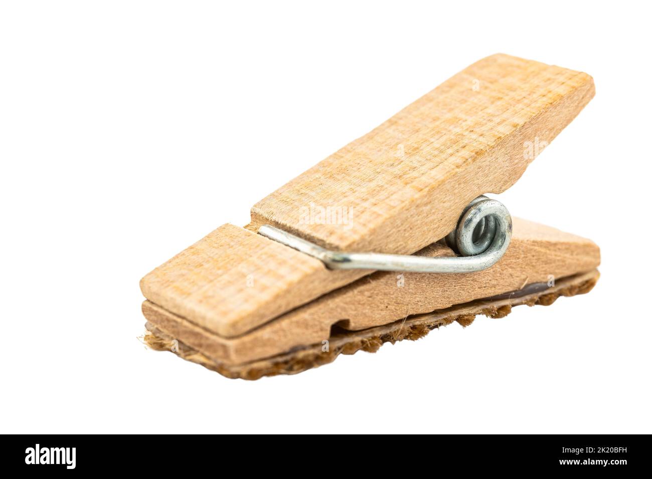 Wooden small clothespin isolated in white Stock Photo - Alamy