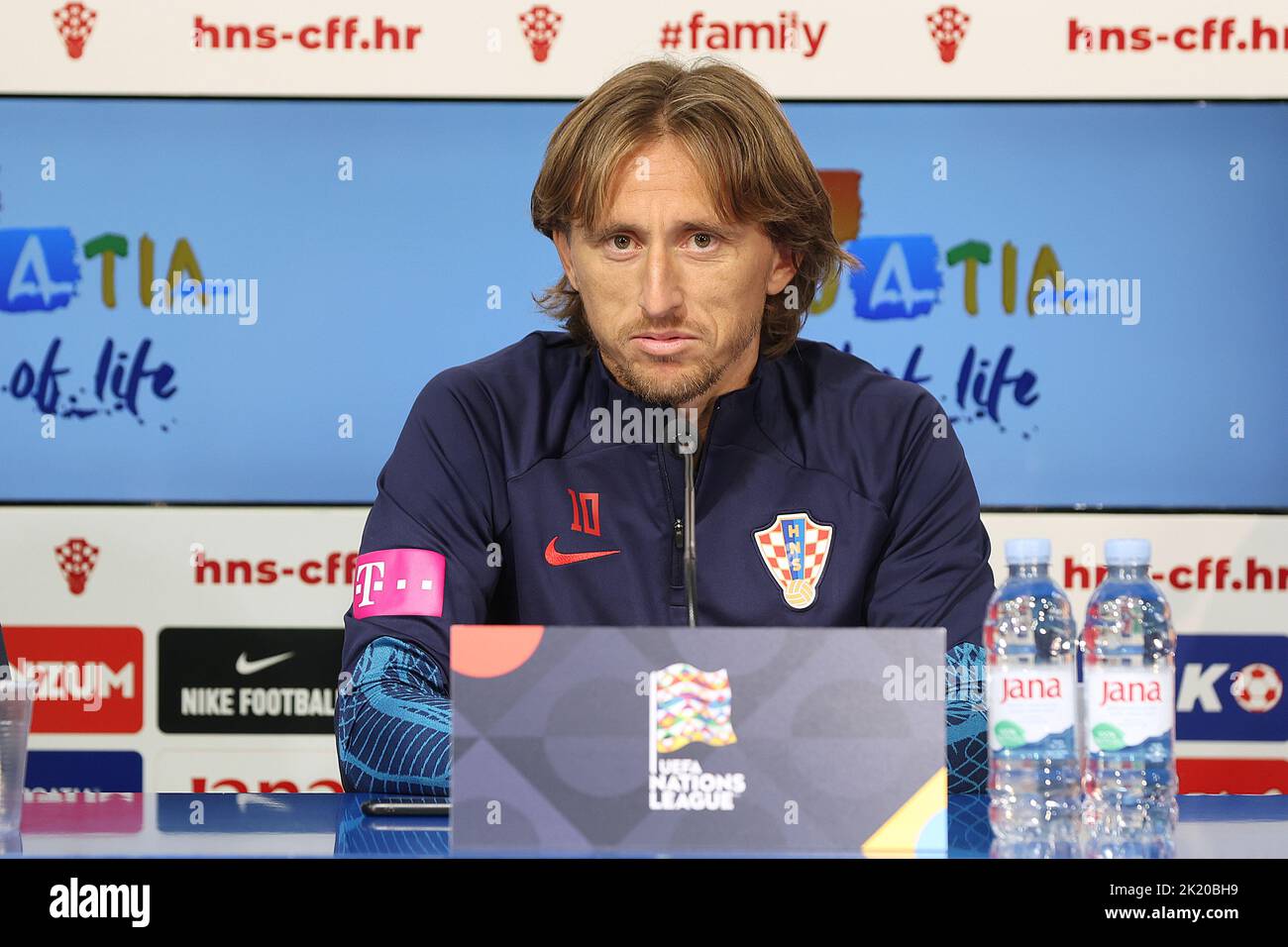 Zagreb, Croatia, September 21, 2022. Captain Luka Modric at the press ...
