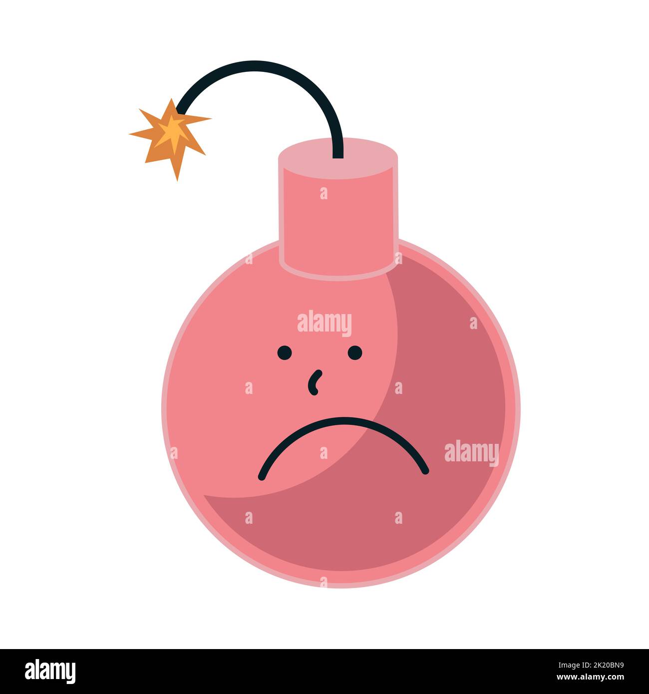Bomb character. Round weapon mascot with funny emotion and face ...