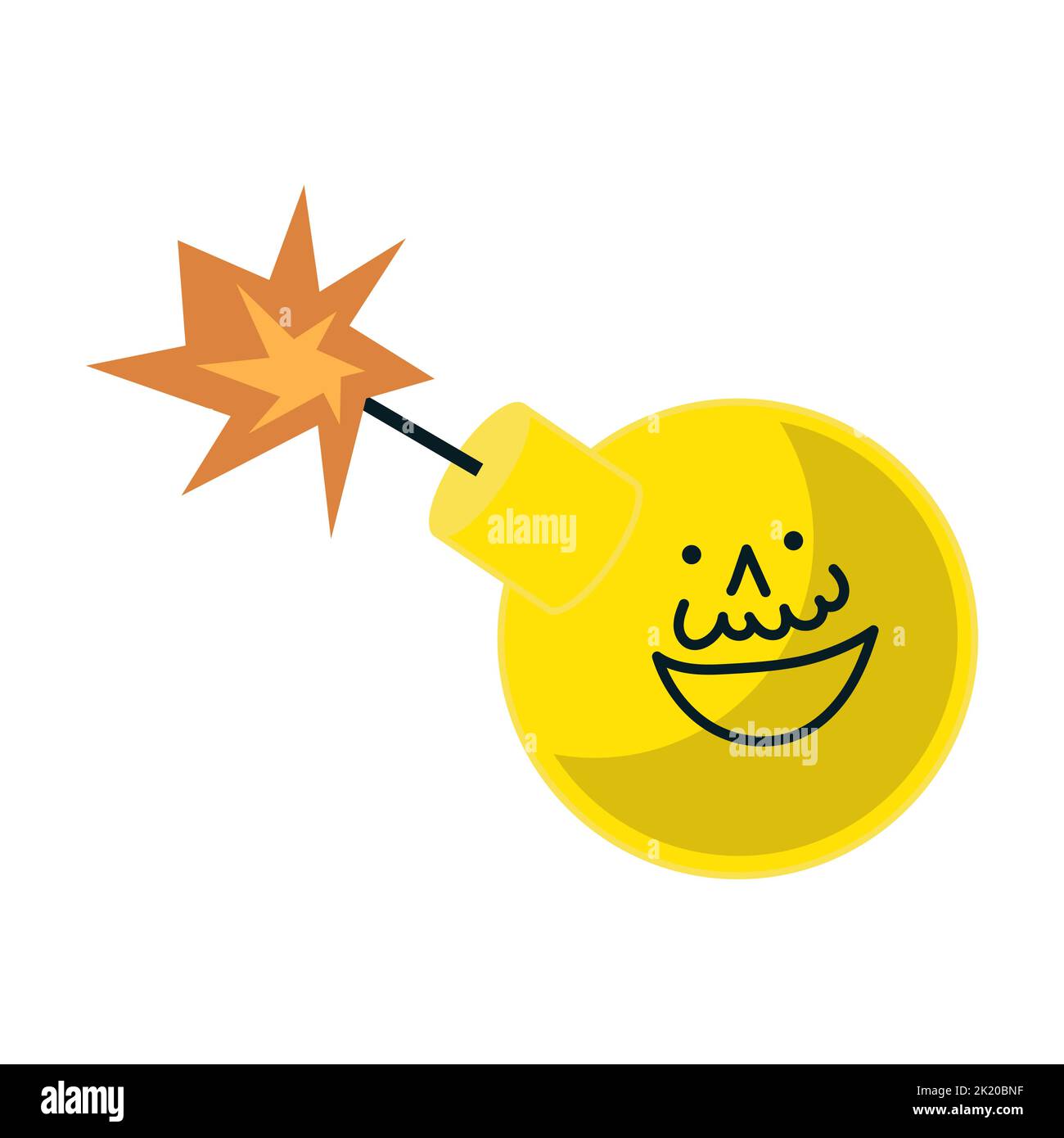 Bomb character. Round weapon mascot with funny emotion and face ...