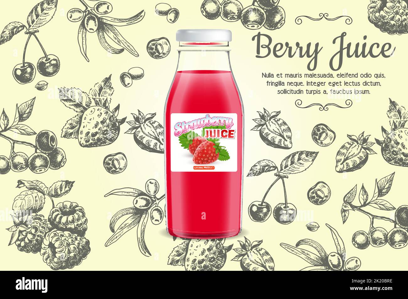 Berry juice poster vector design template Stock Vector Image & Art - Alamy