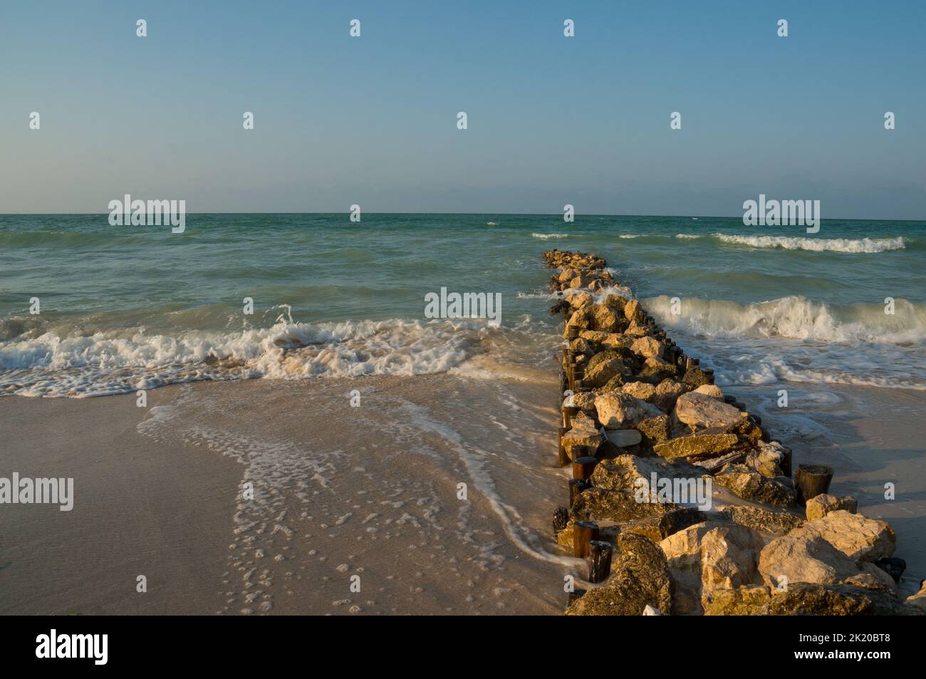 beach erosion at Chelem, Yucatan, Mexico, on the Gulf of Mexico Stock ...