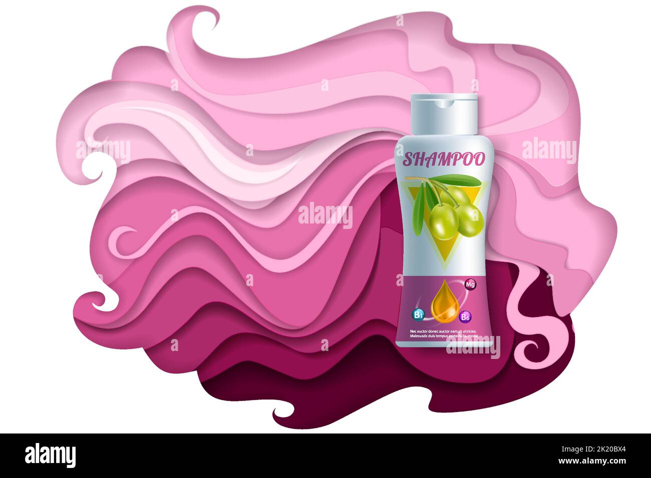 Shampoo ads vector paper cut illustration Stock Vector Image & Art - Alamy