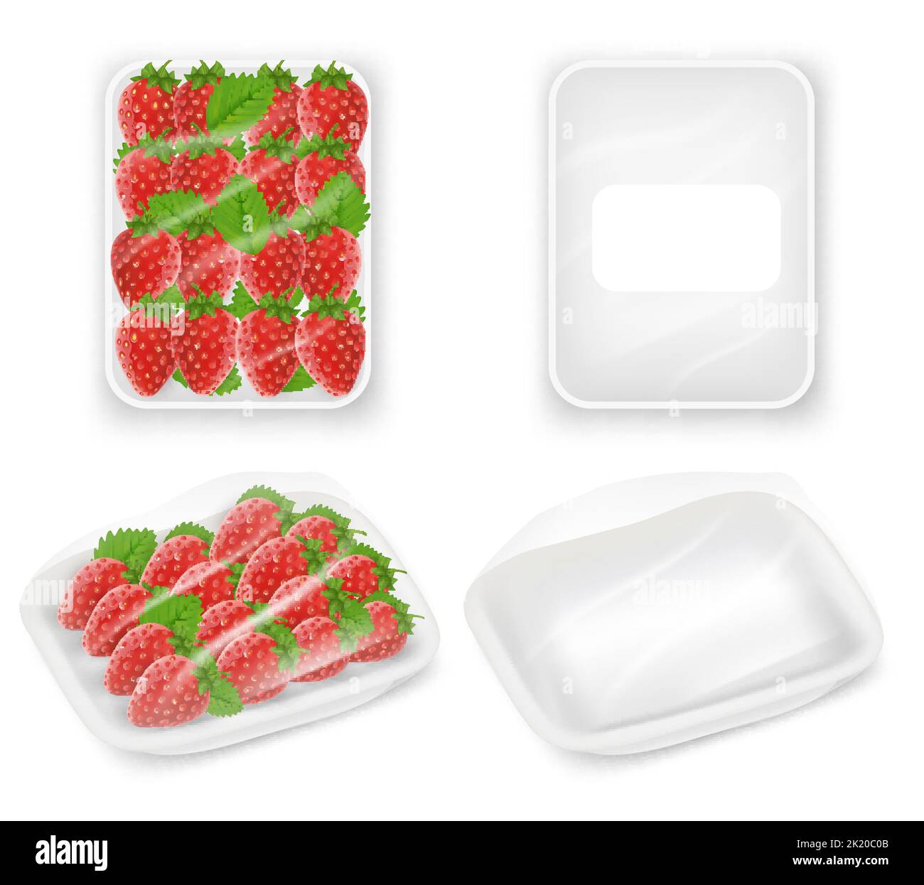 Tray fresh strawberries Stock Vector Images - Alamy
