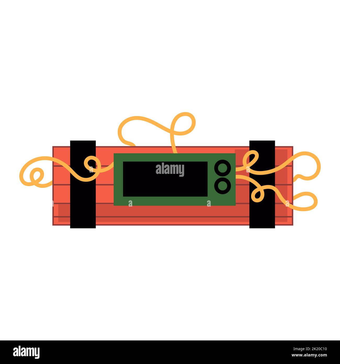 Cartoon dynamite and tnt explosives with timer and fuse. Fire bomb and ...