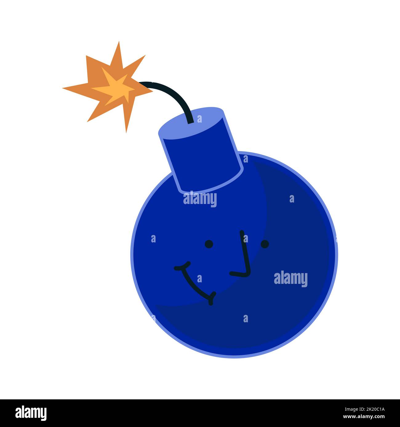 Bomb character. Round weapon mascot with funny emotion and face ...