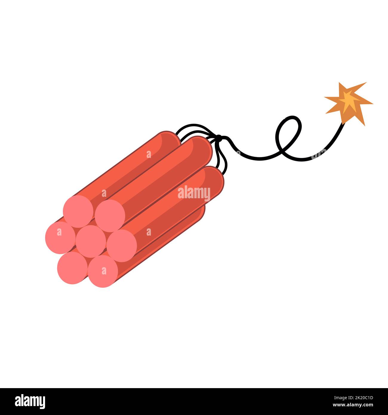 Cartoon dynamite and tnt explosives with timer and fuse. Fire bomb and ...