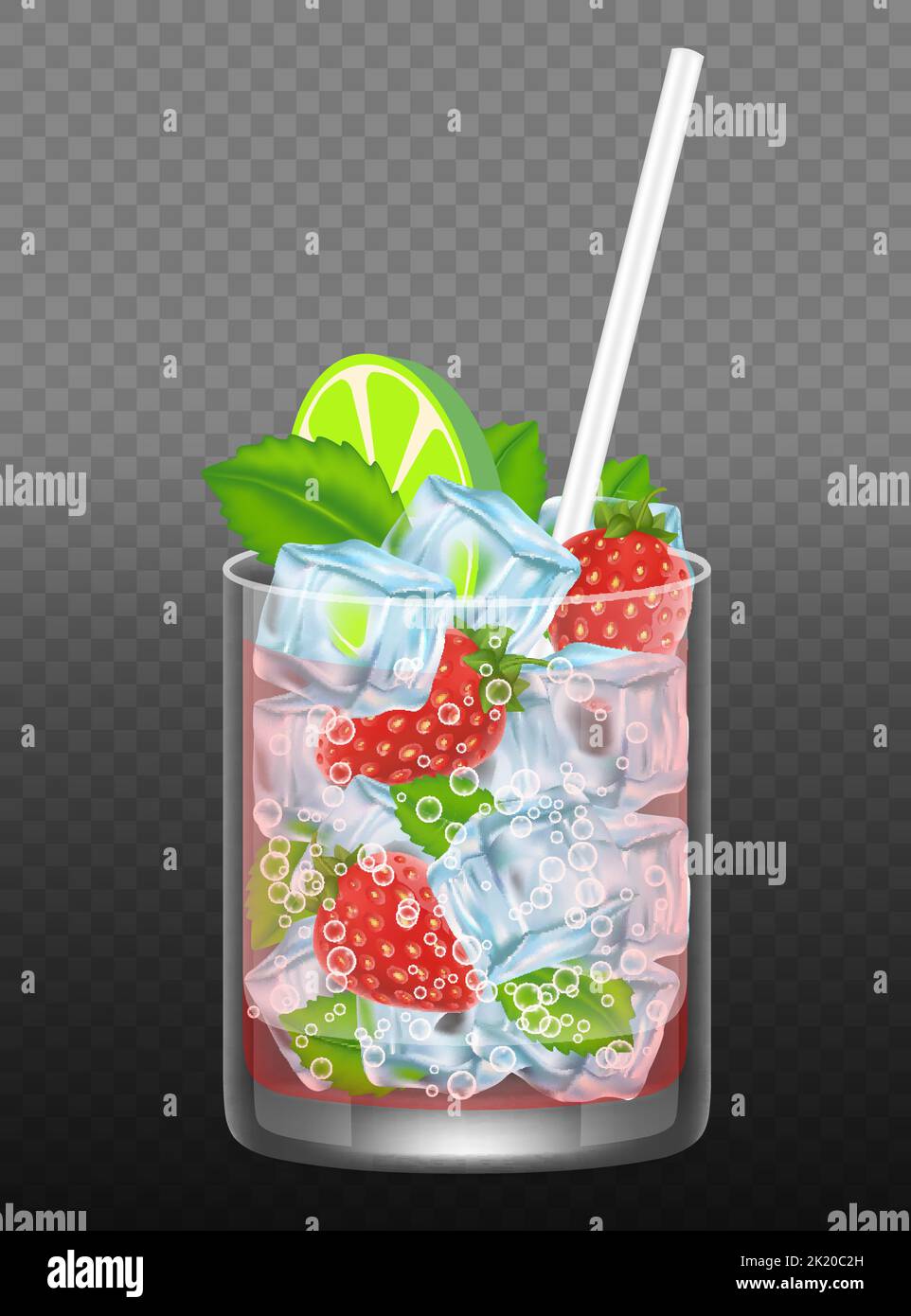 Strawberry mojito vector realistic illustration Stock Vector Image ...