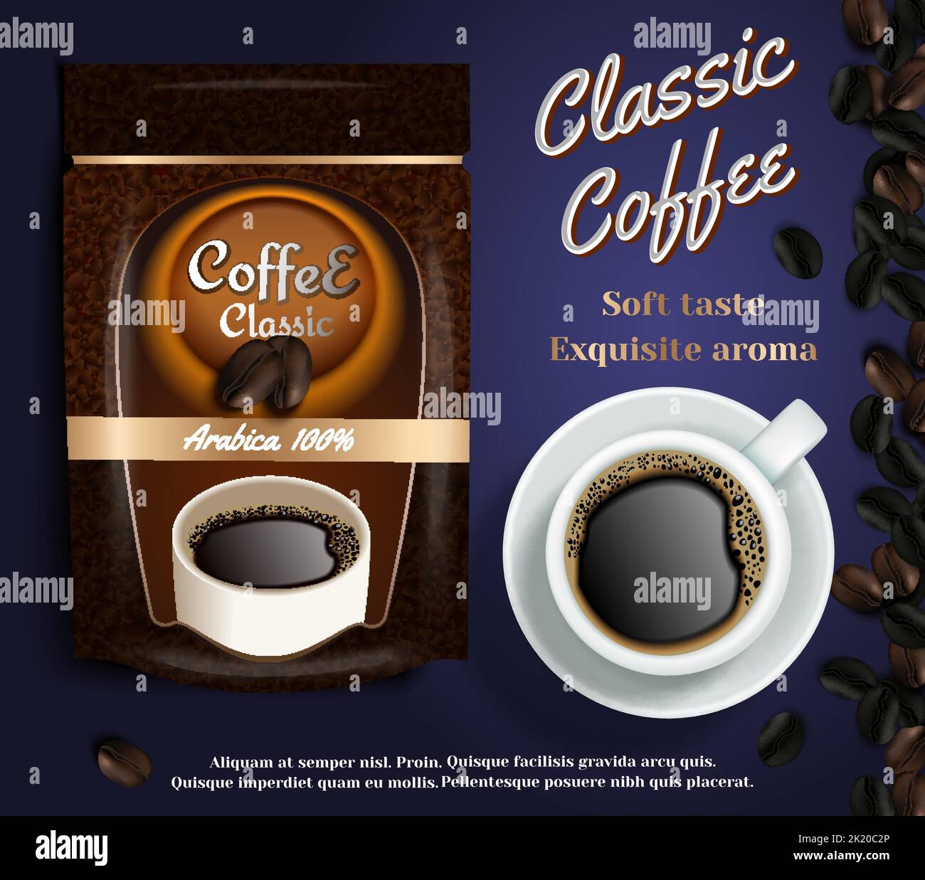 Instant coffee ads vector realistic illustration Stock Vector Image ...