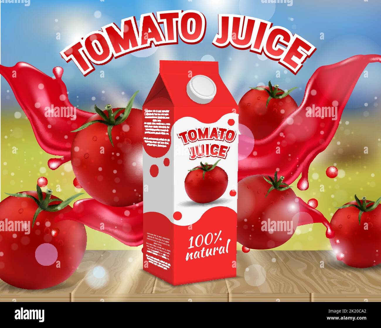 Tomato juice ads vector realistic illustration Stock Vector Image & Art ...