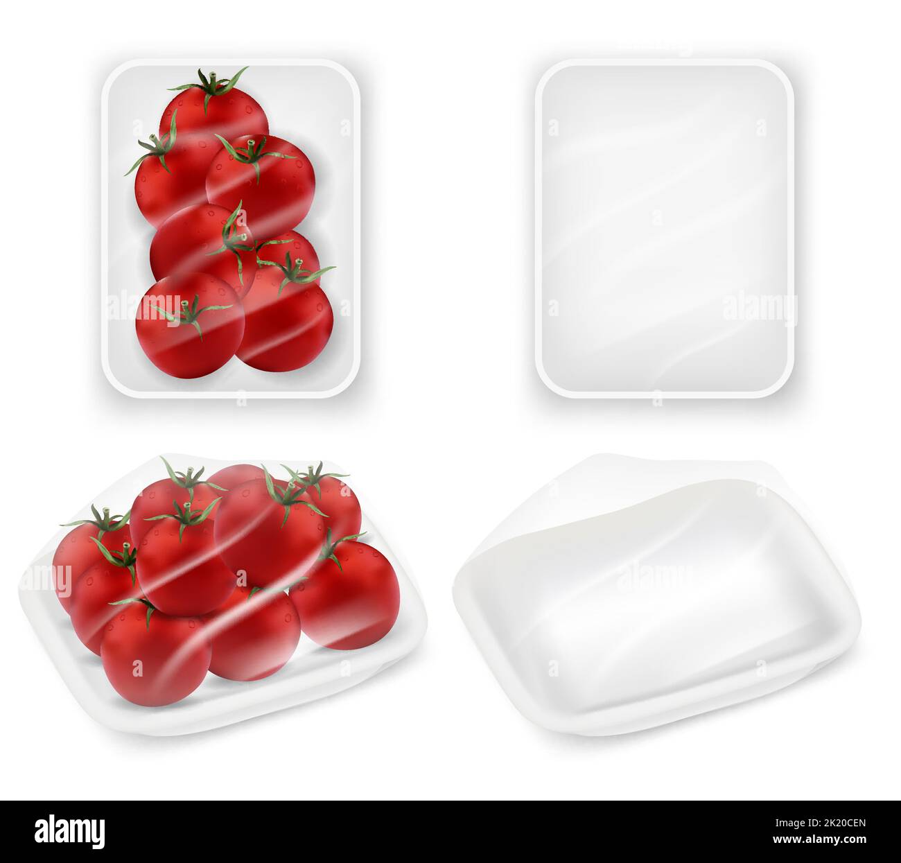 Tomatoes tray package vector realistic mockup set Stock Vector Image & Art - Alamy