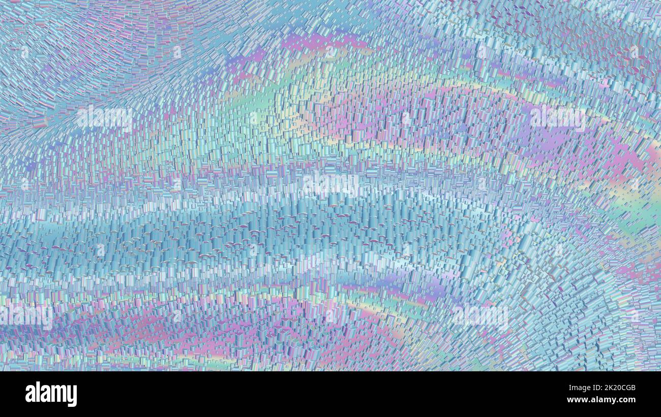 Iridescent texture covered with small glossy cylinders, 16x9 landscape ...