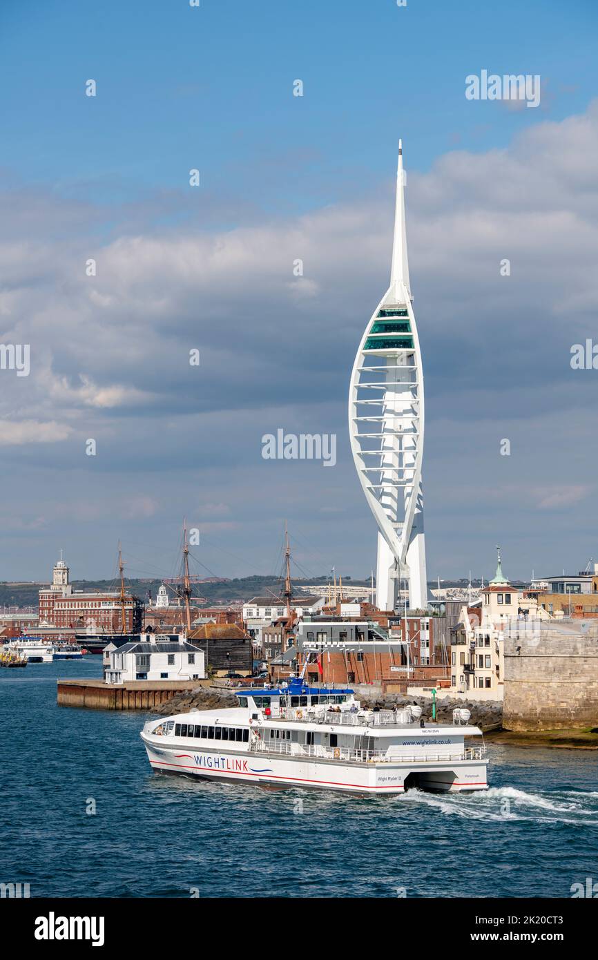 the isle of wight fastcat ferry operated by wightlink entering the ...