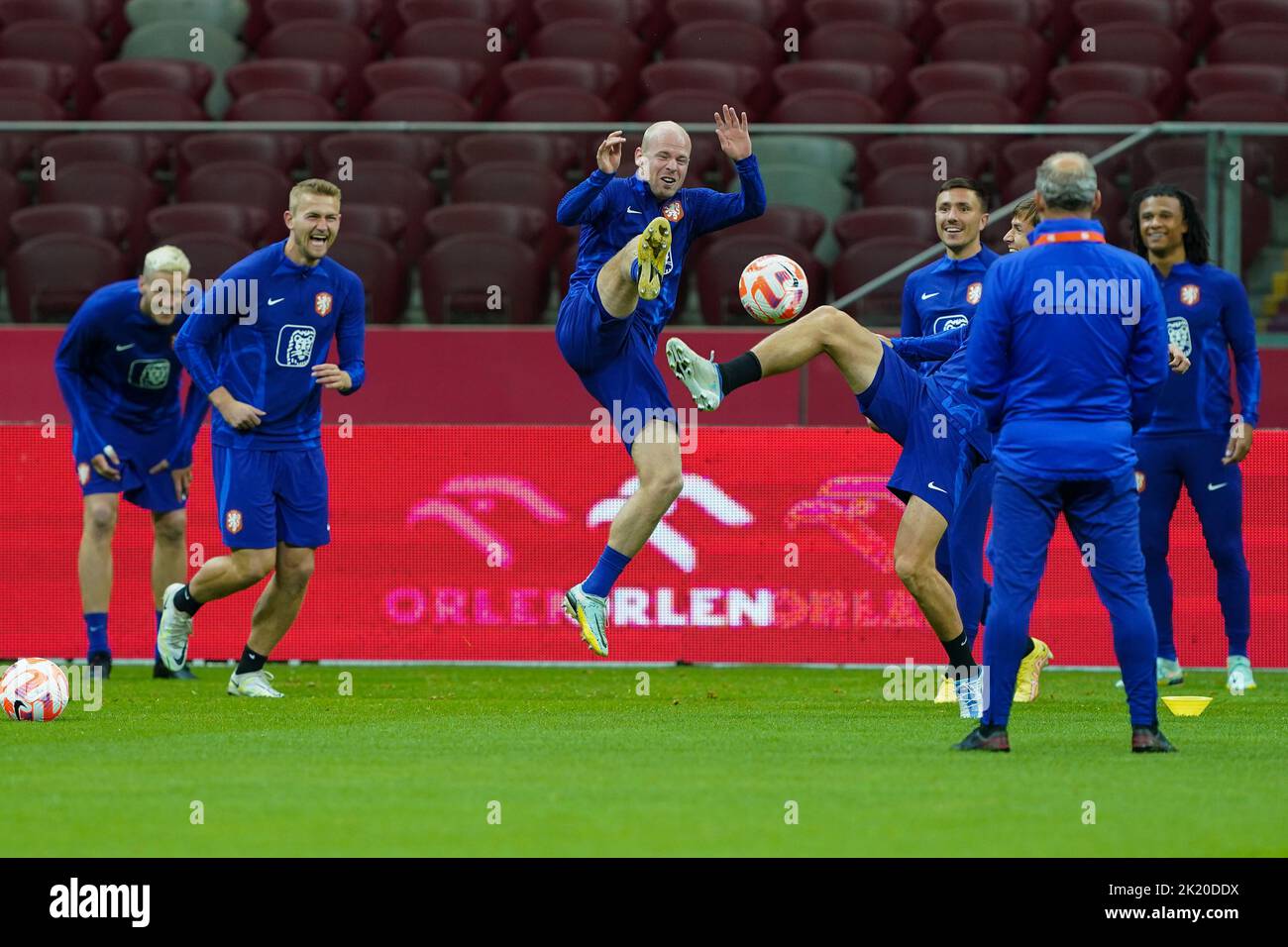 WARSAW, POLAND - SEPTEMBER 21: Wout Weghorst, Matthijs de Ligt, Davy ...