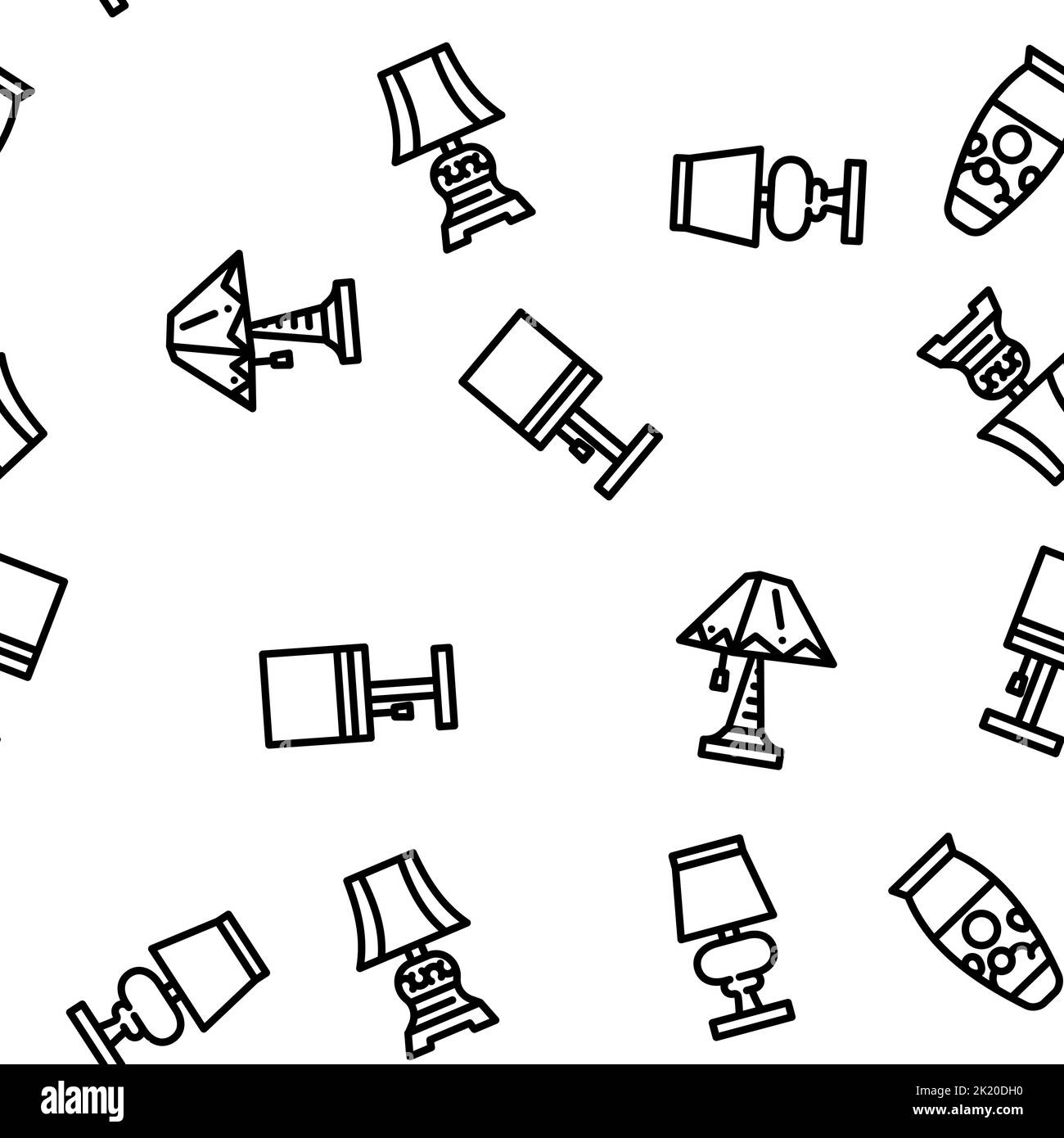 Lamp Equipment For Illuminate vector seamless pattern Stock Vector ...