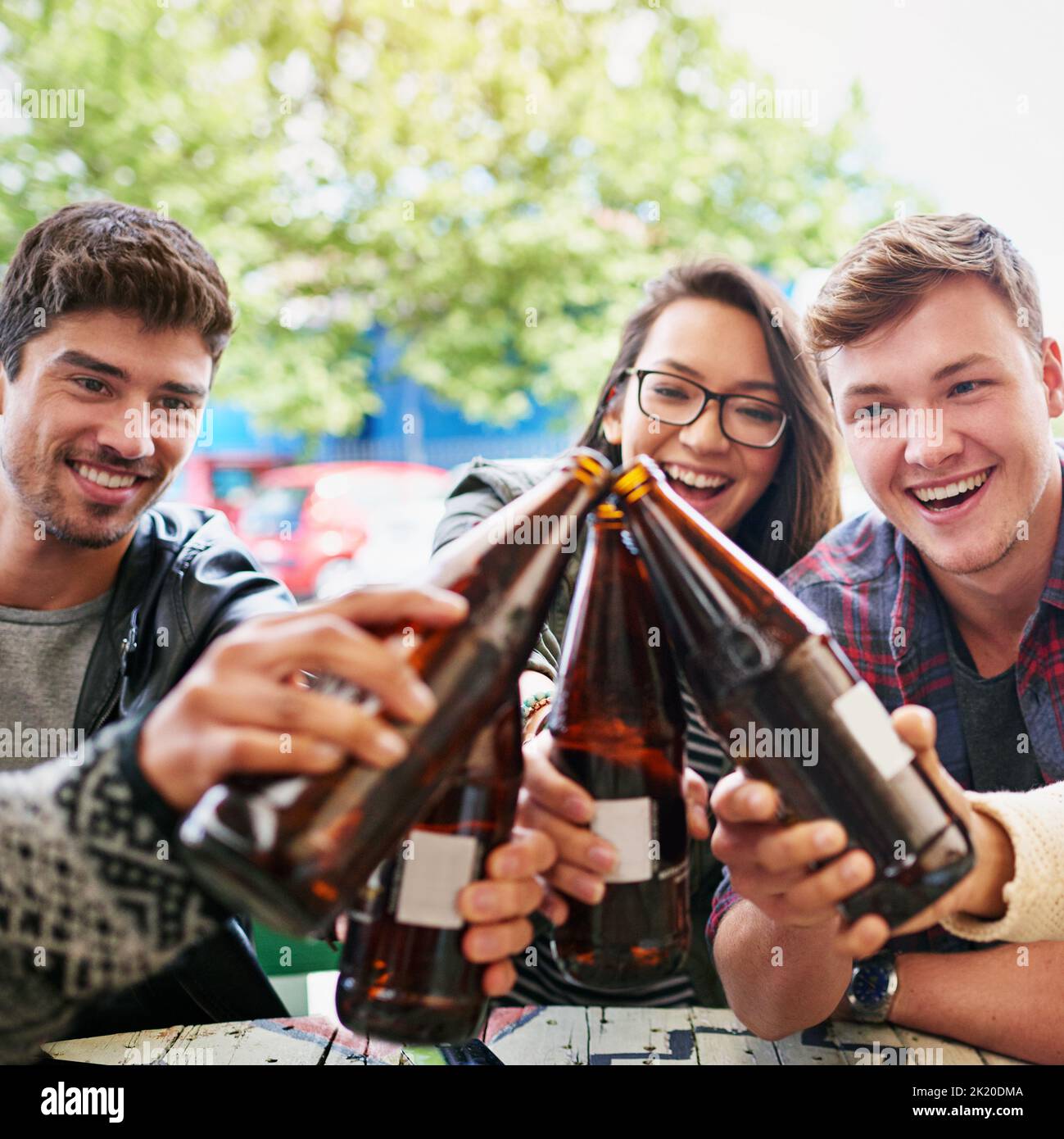 To spring break. a group of young friends hanging out together Stock ...