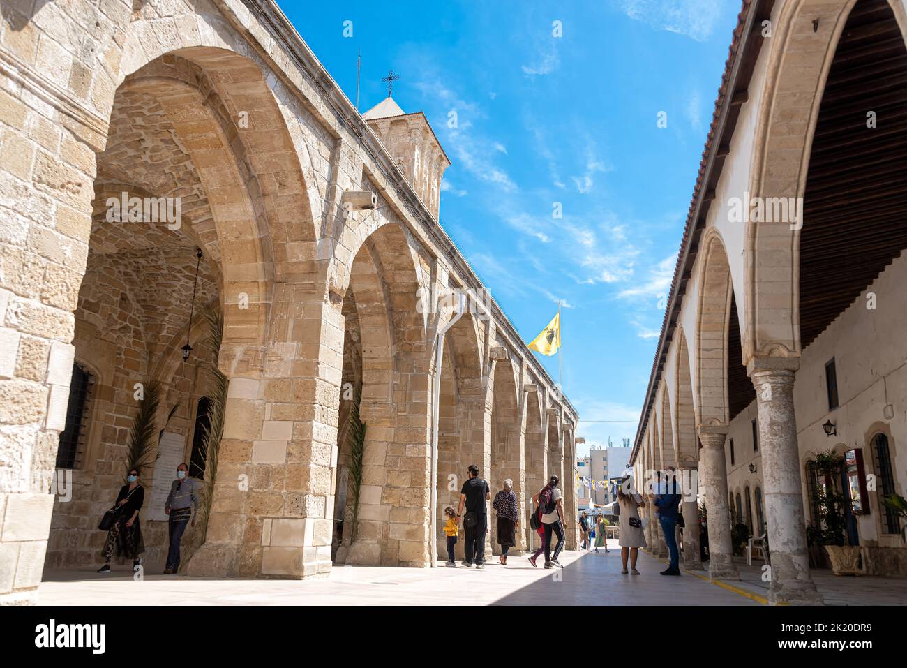 Larnaca, Cyprus - April 16, 2022: People visiting Saint Lazarus church ...