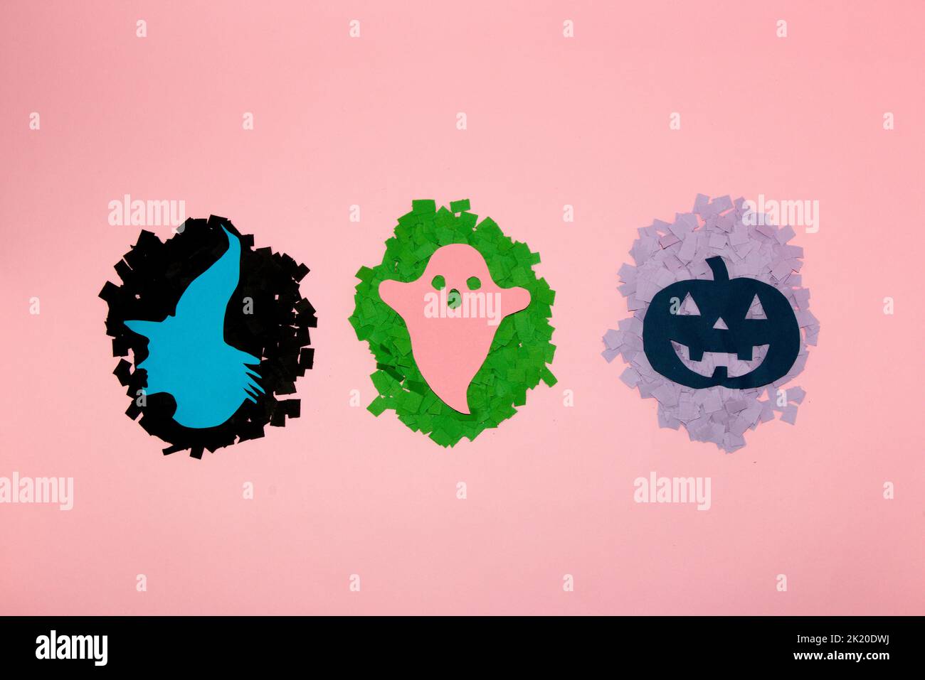 creative art halloween wallpaper, halloween monsters na colors, pink ...