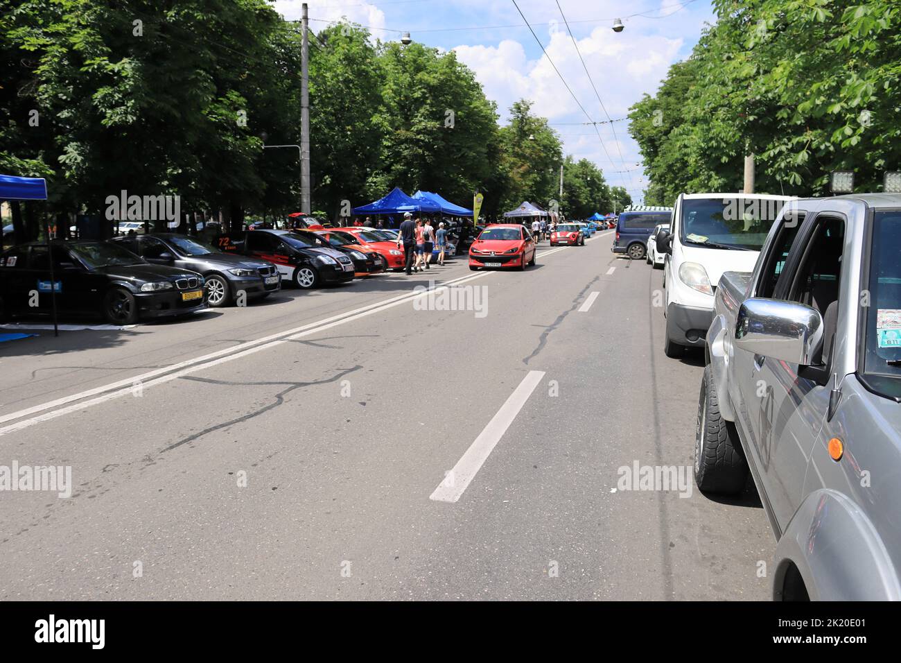 Cars ready for the start, Super Slalom - Ploiesti 2022. National Super ...