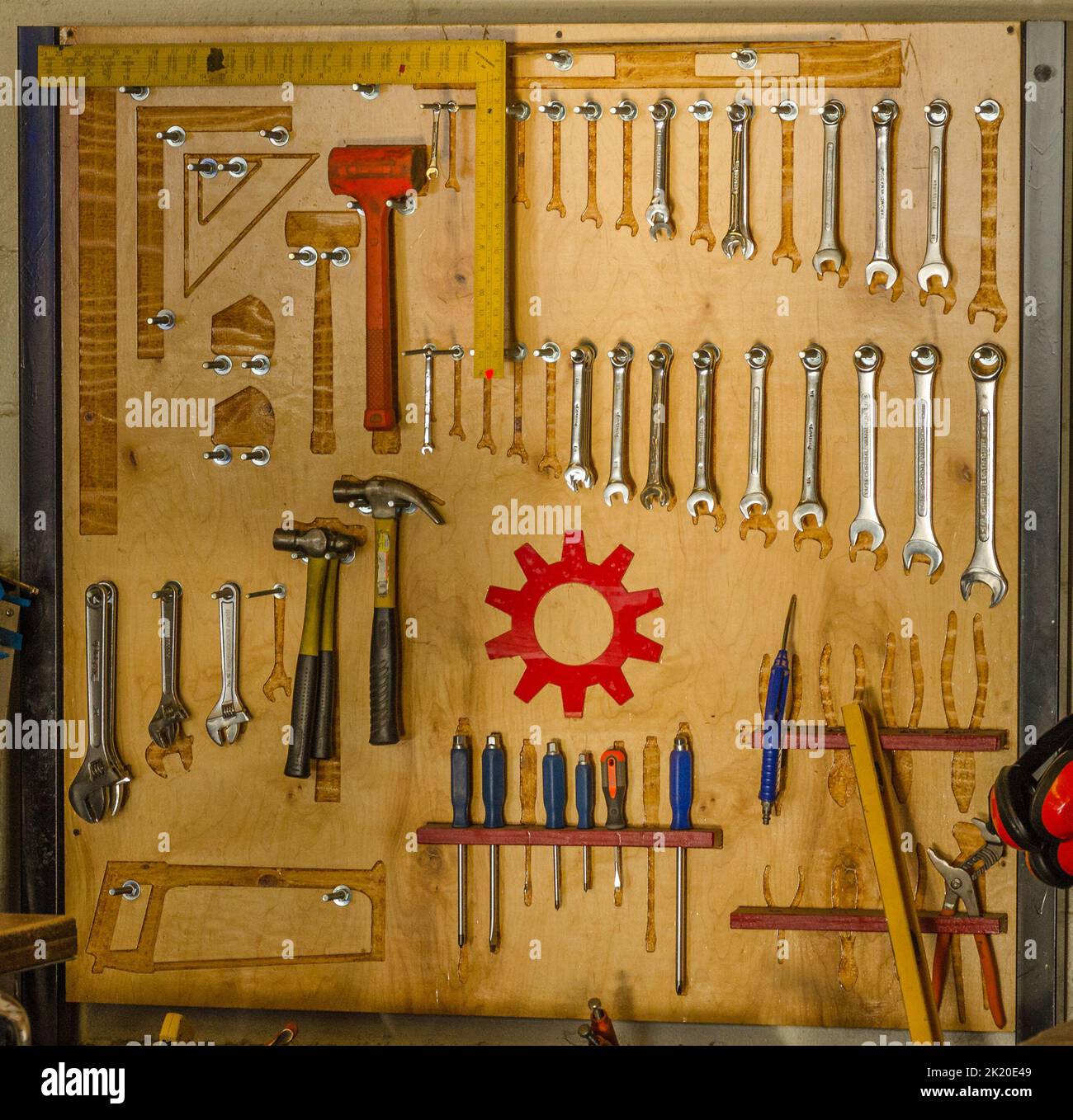 A wall of a workshop with constructing tools Stock Photo - Alamy