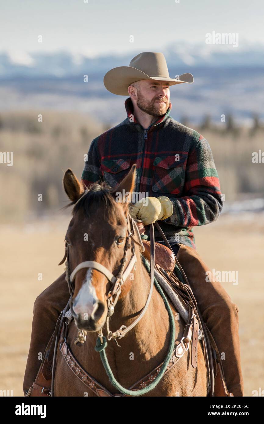 Person riding on horseback away hi-res stock photography and images - Alamy