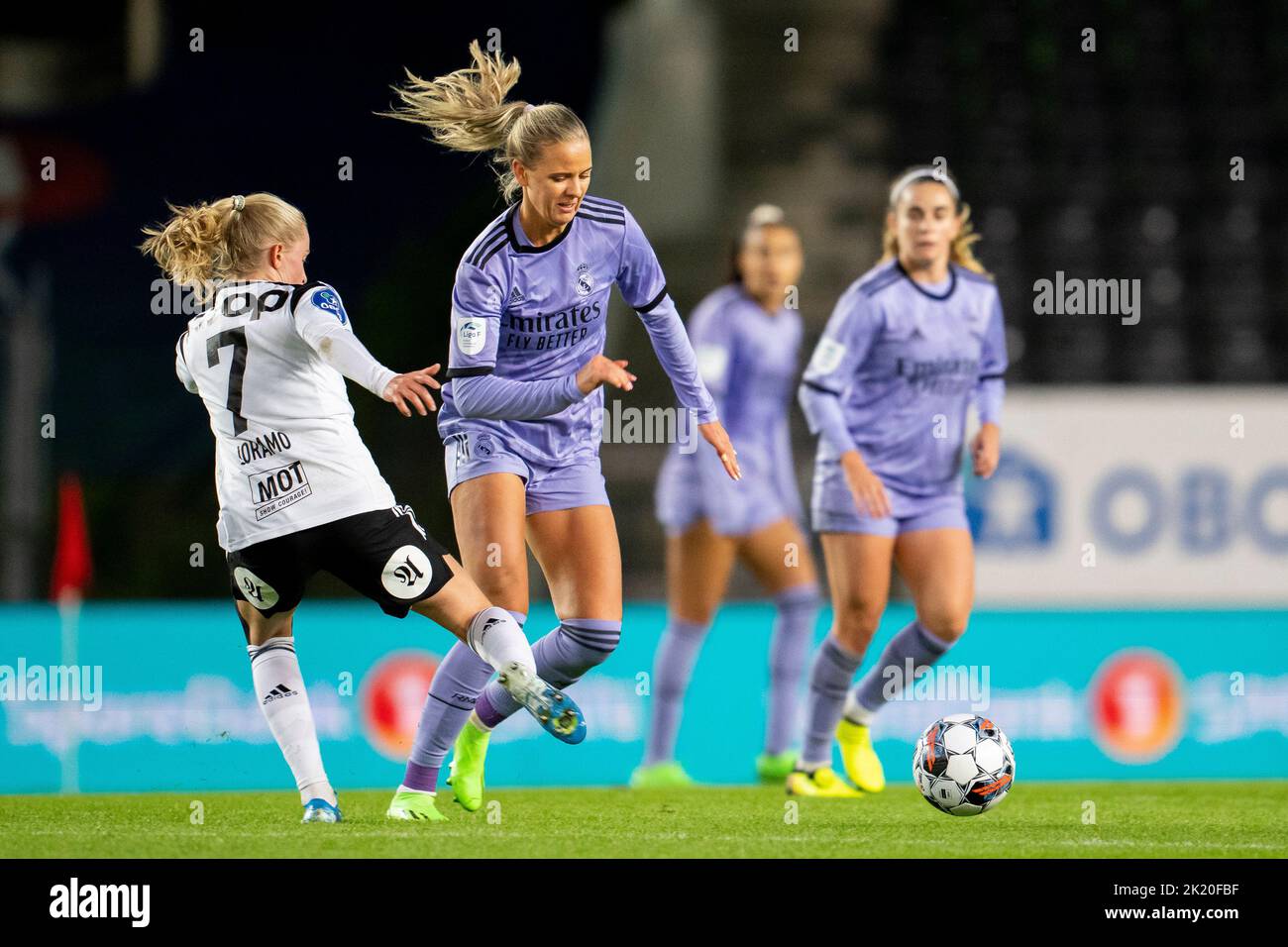 Trondheim 20220921.Rosenborg's Emilie Joramo and Madrid's Caroline ...