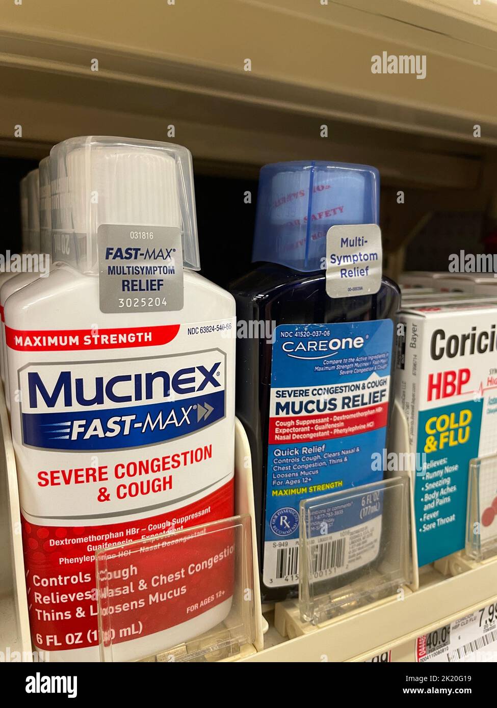 Grovetown, Ga USA - 09 21 22: Grocery store medicine section Mucinex ...