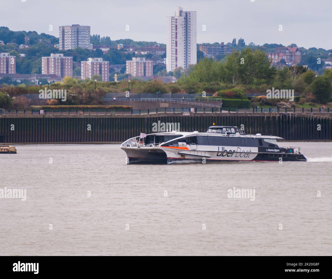 Thames Clippers commuter service pier located on the River Thames at ...