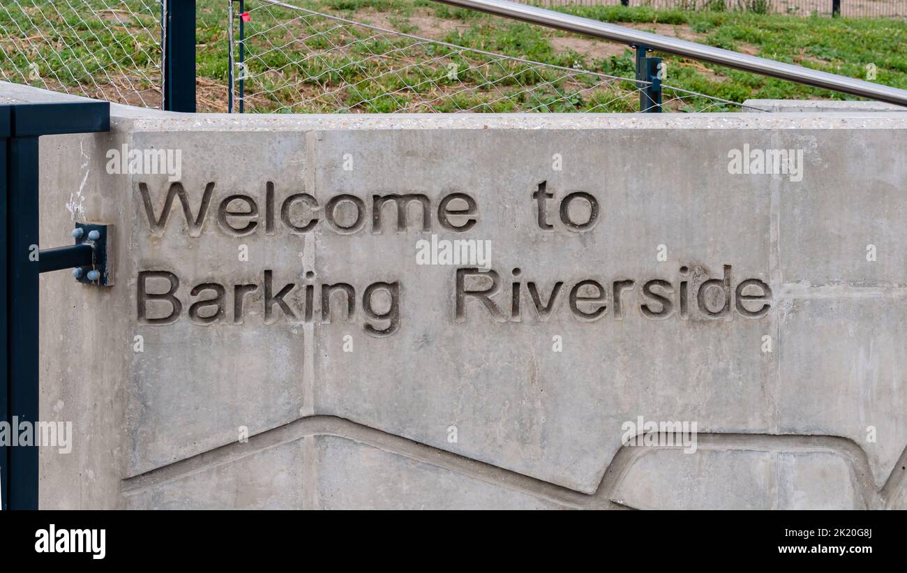Welcome to the Barking Riverside Stock Photo - Alamy