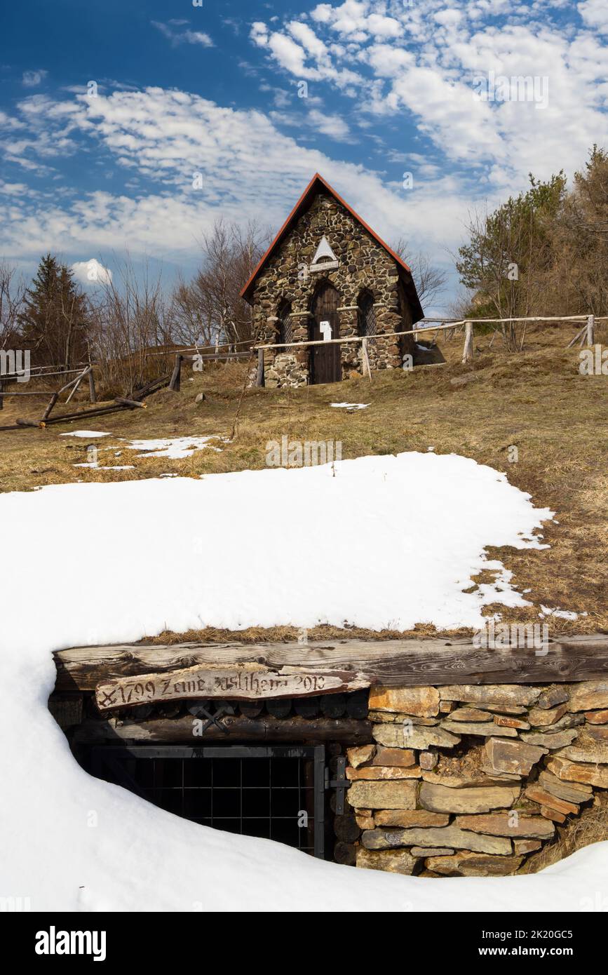The mining landscape Mednik Hill, UNESCO World Heritage site, part of ...