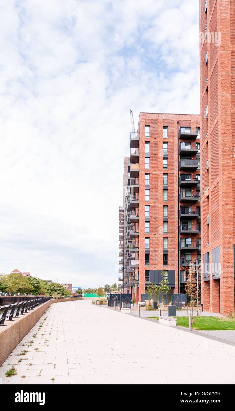 New apartment complex along the Roding Riverside in Barking, East ...