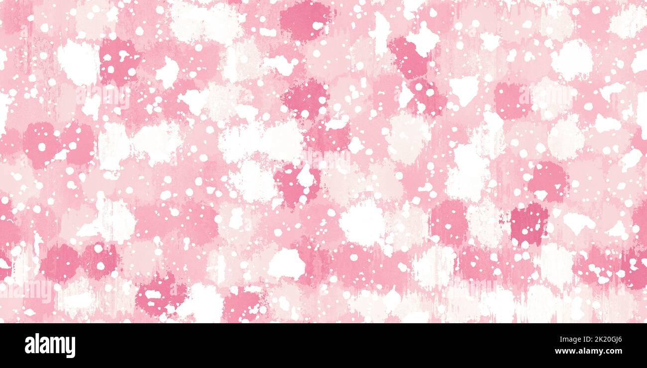 Seamless playful pastel baby pink paint splatter polka dots pattern ...