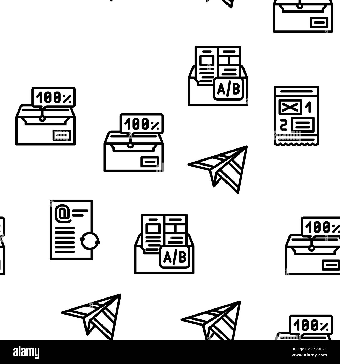 Email Marketing And Advertisement vector seamless pattern Stock Vector ...