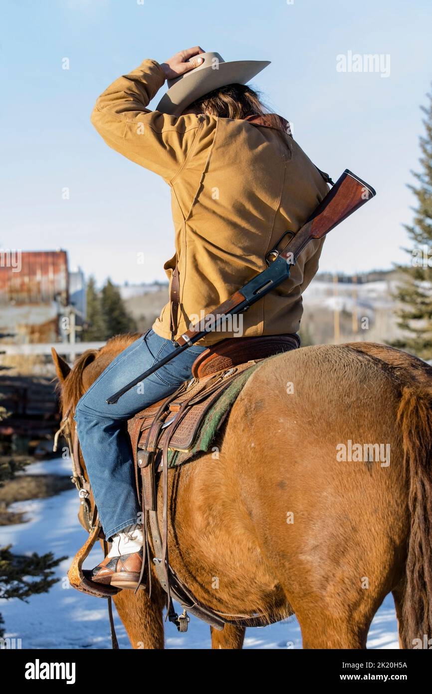 Rifle Scabbards On Horseback