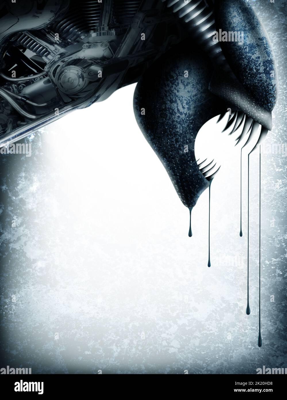 Alien nightmare. Computer generated image of an alien with large fangs ...