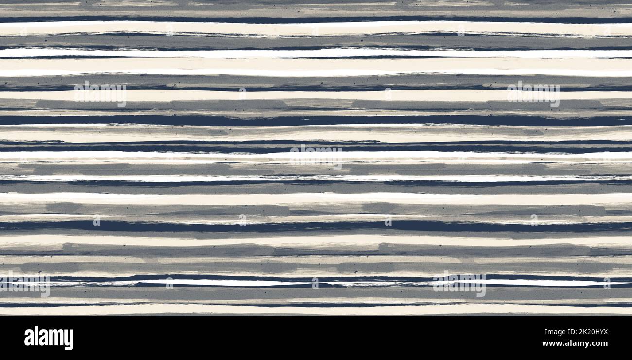 Seamless Hand Painted Playful loose Horizontal grunge stripes pattern ...