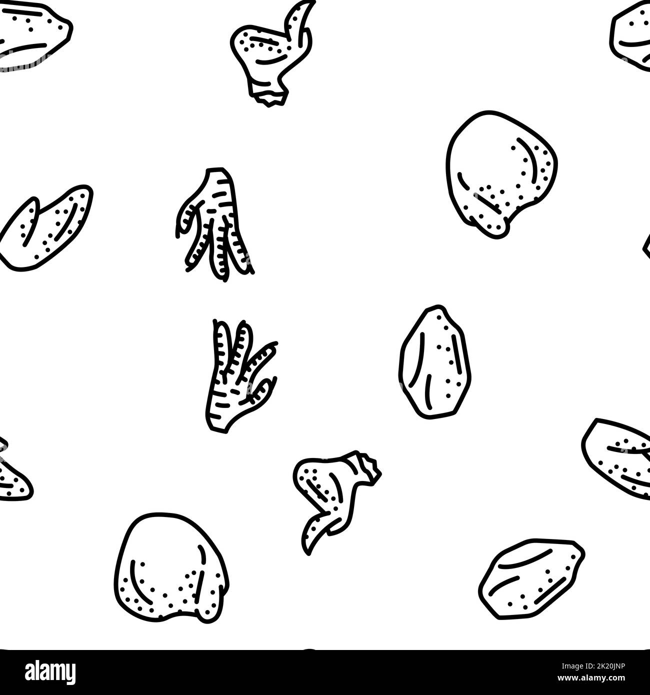 Chicken Carcass Meat And Organs Vector Seamless Pattern Stock Vector Image And Art Alamy